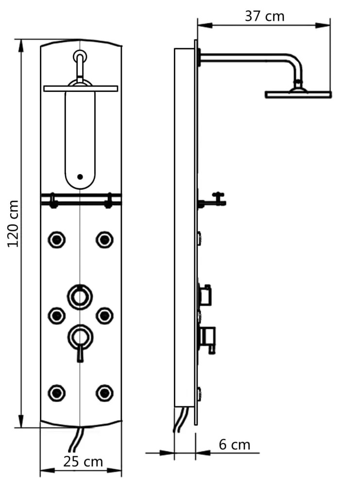 vidaXL Marketos Sprchový panel 25 x 43 x 120 cm stříbrný