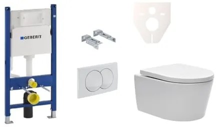 Cenově zvýhodněný závěsný WC set Geberit do lehkých stěn / předstěnová montáž+ WC SAT Brevis SIKOGES5W0