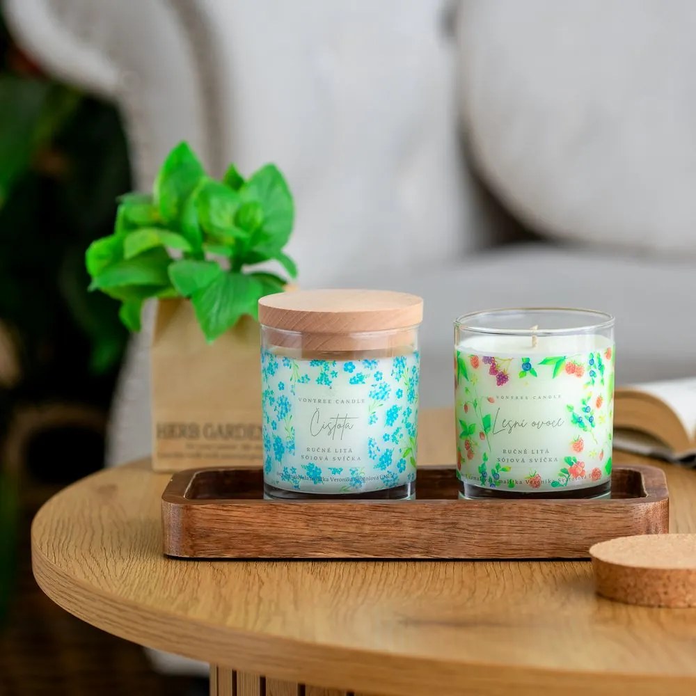 Sójová vonná svíčka VONTREE CANDLE | Čistota | Mimóza & Neroli & Gardénie | 250 ml Typ víčka: Korkové víčko