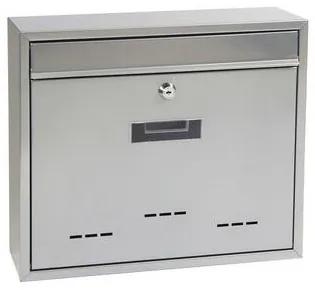 Modulová kovová poštovní schránka SPY s otvory, stříbrná