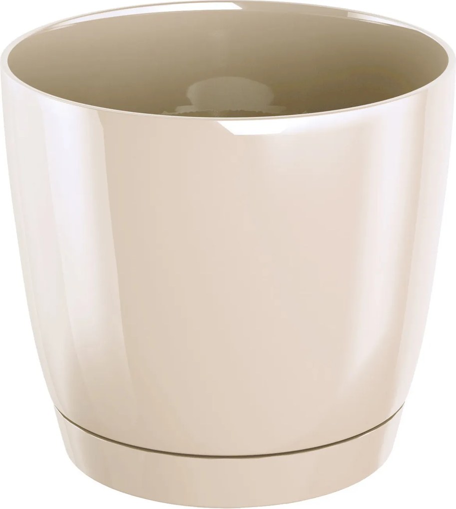 PRO Květináč COUBI ROUND P s miskou krémový 21cm