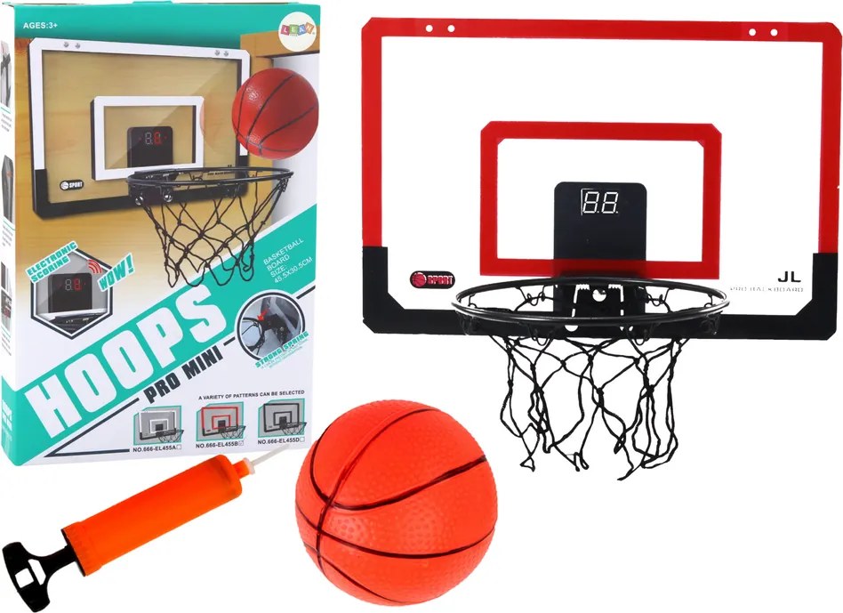 LEAN Toys Basketbalový koš s elektronickým počítadlem bodů a zvuky