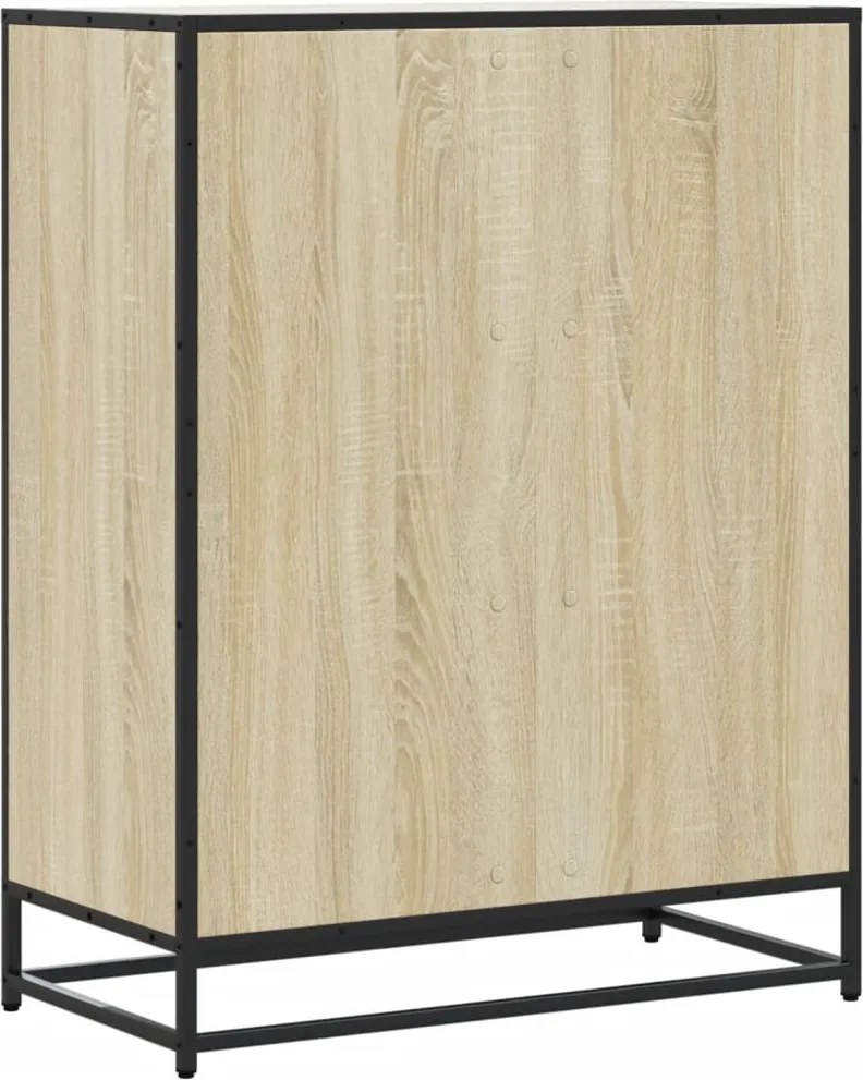 Botník dub sonoma 75 x 38 x 97,5 cm kompozitní dřevo a kov 3300876