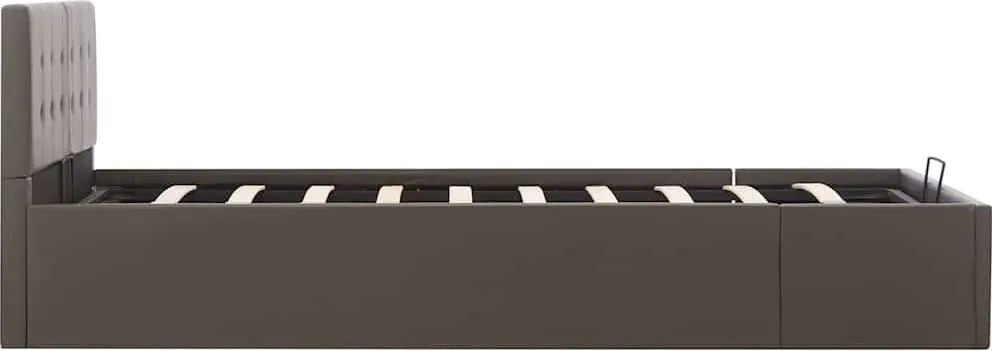 Rám postele zvedací úložný prostor šedý umělá kůže 120 x 200 cm 285524