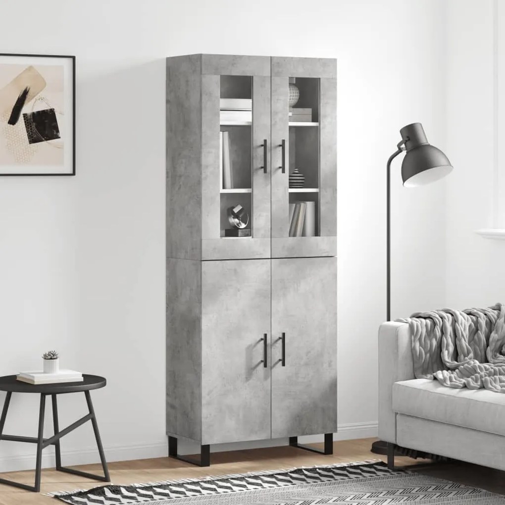 Skříň highboard betonově šedá 69,5x34x180 cm kompozitní dřevo 3198237