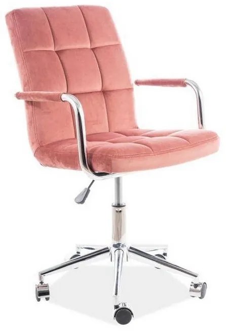 Dětská židle Q-022 VELVET, 51x87-97x40, bluvel 52, růžová