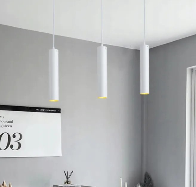 ECOLIGHT GU10 bílá LED trubicová závěsná lampa