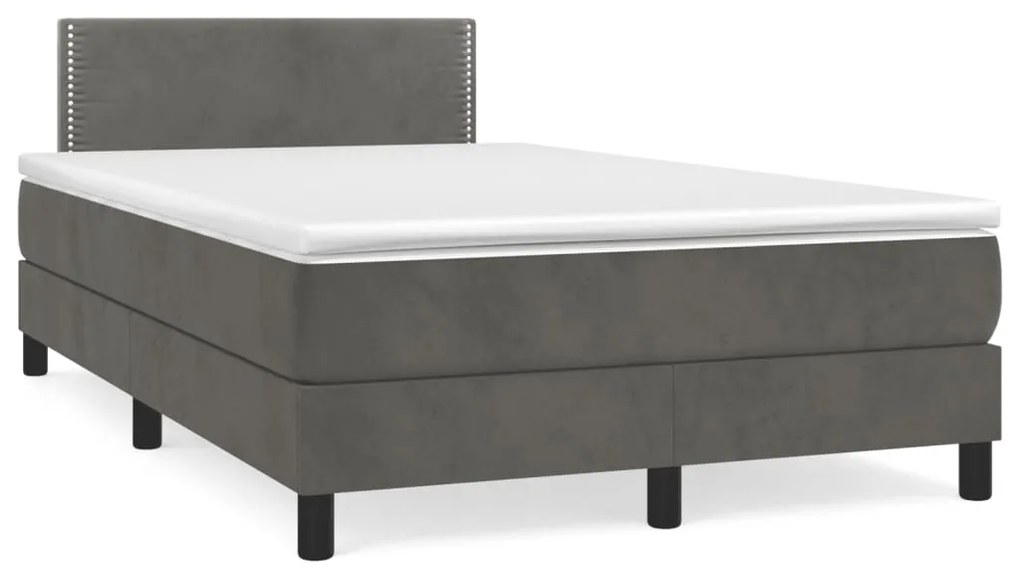 Box spring postel s matrací tmavě šedý 120x190 cm samet