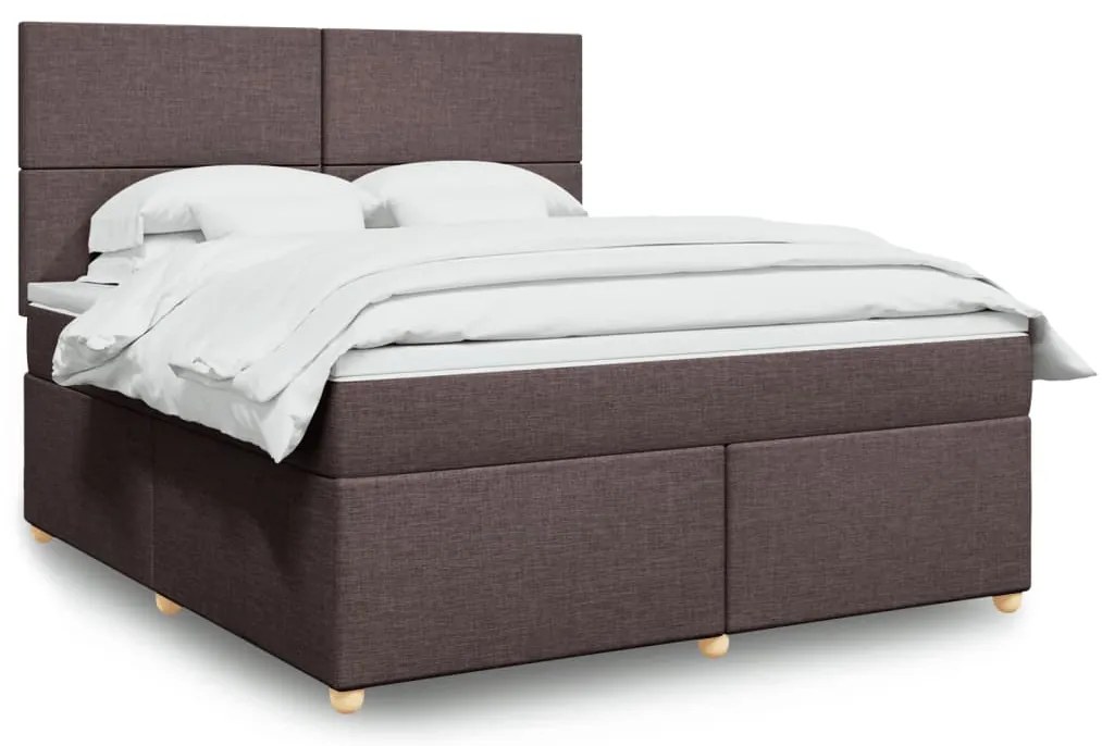 Box spring postel s matrací tmavě hnědá 180x200 cm textil 3293655