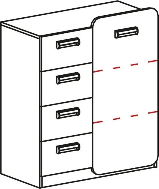 Casarredo - Komfort nábytek Dětská komoda LIMO L6 jasan/fialová