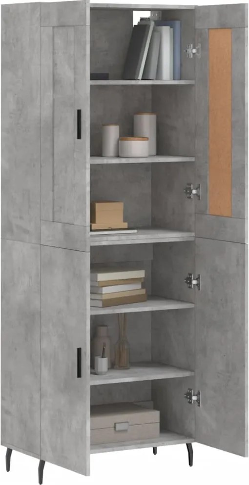 Skříň highboard betonově šedá 69,5x34x180 cm kompozitní dřevo 3199573