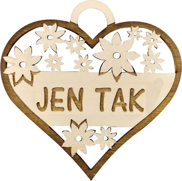 AMADEA Dřevěné srdce s textem "jen tak", 7 cm, český výrobek