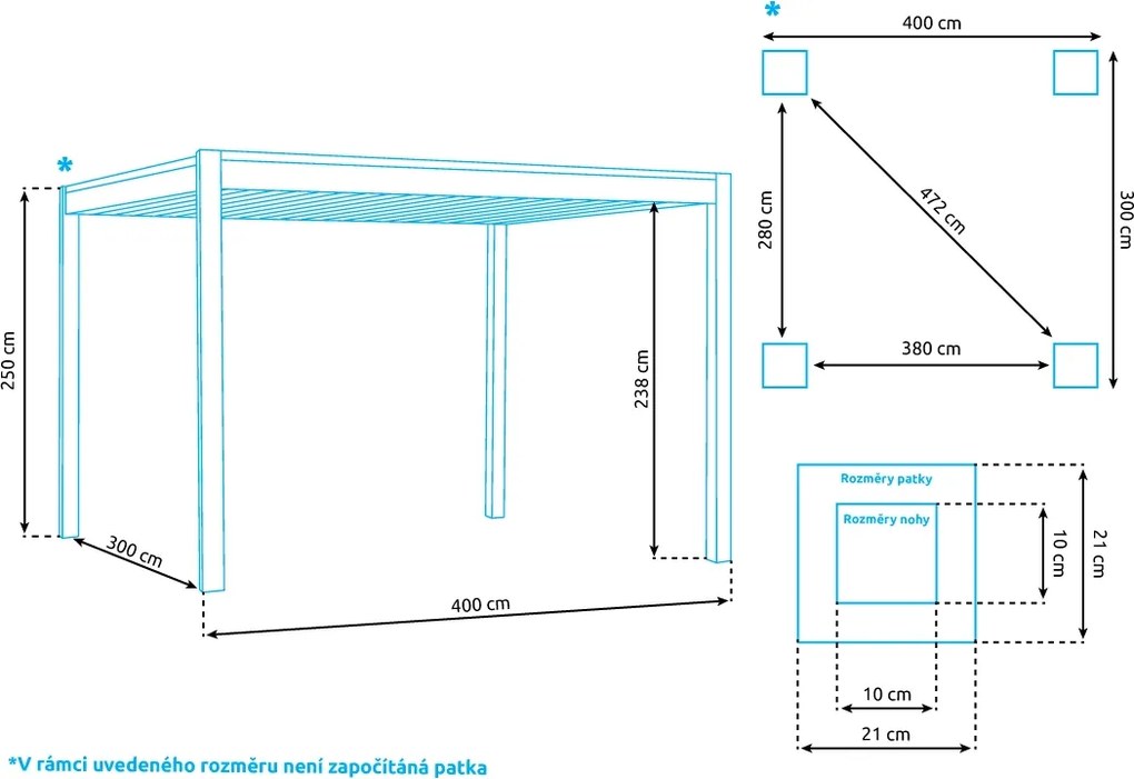 Bioklimatická pergola Marimex 3x4 m | 11640722