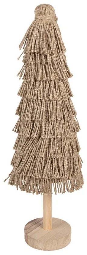 Dekorace vánoční stromek s jutovým provázkem - Ø 14*42 cm