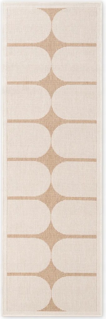 80x250 Běhoun Duet Bowen 106245 Beige/White na ven i na doma