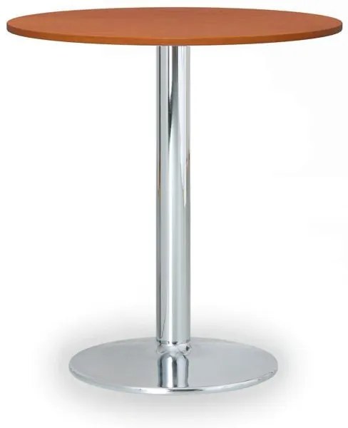 Konferenční stolek FILIP II, průměr 80 cm, chromovaná podnož, třešeň