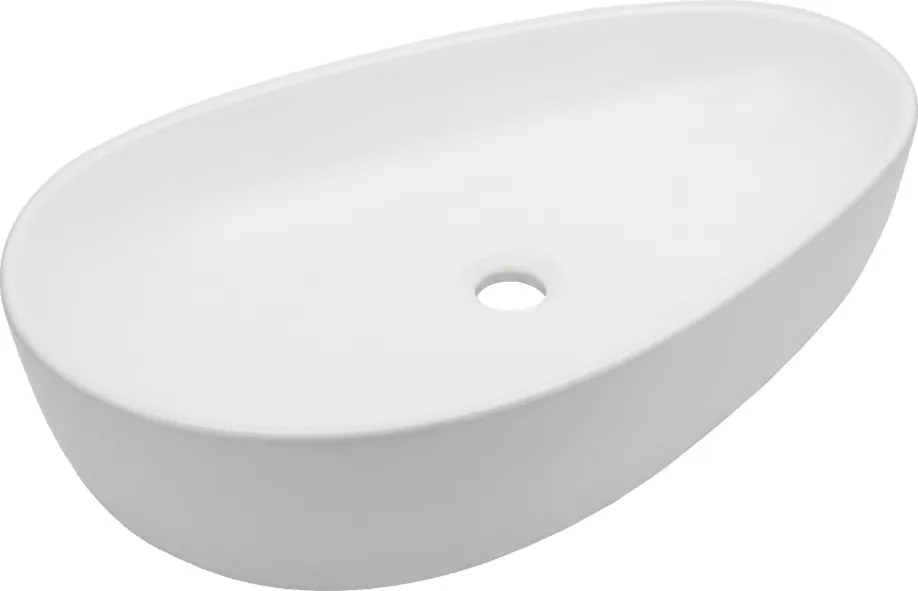 Mereo, Mereo Umývadlo na desku bez přepadu, 660x400x130 mm, slza, keramické, MER-UC664013