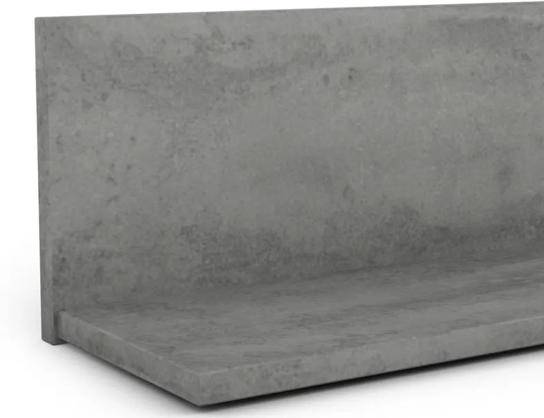 Nástěnná police Carlos, šedý beton, 40 cm