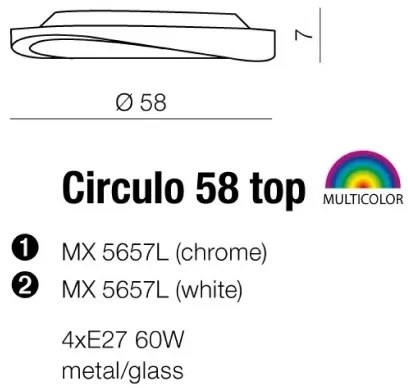 Moderní stropní svítidlo Circulo 58 bílé