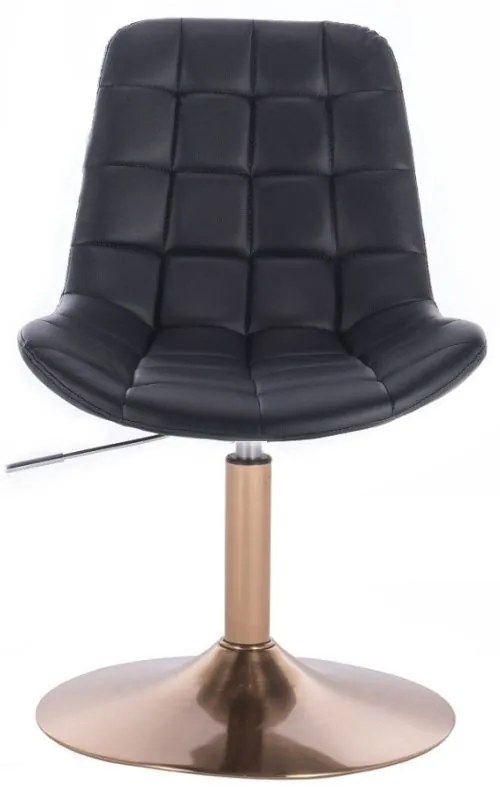 LuxuryForm DESIGN Otočná židle PARIS na zlatém talíři - černá