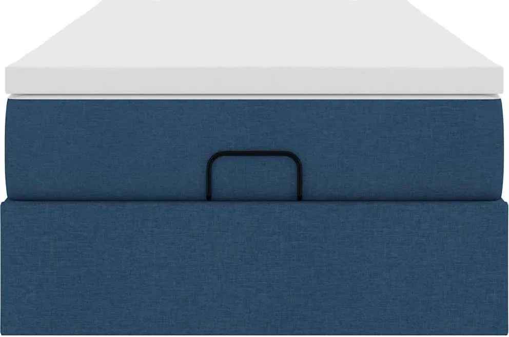 Osmanský rám postele s matrací modrá 100x200cm textil 3311091