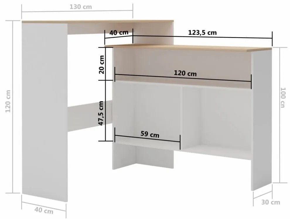 Barový stůl s policemi Dekorhome Černá
