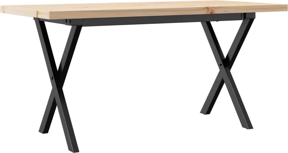 Konferenční stolek s X rámem 100x50x45,5 cm borovice a ocel 3282754