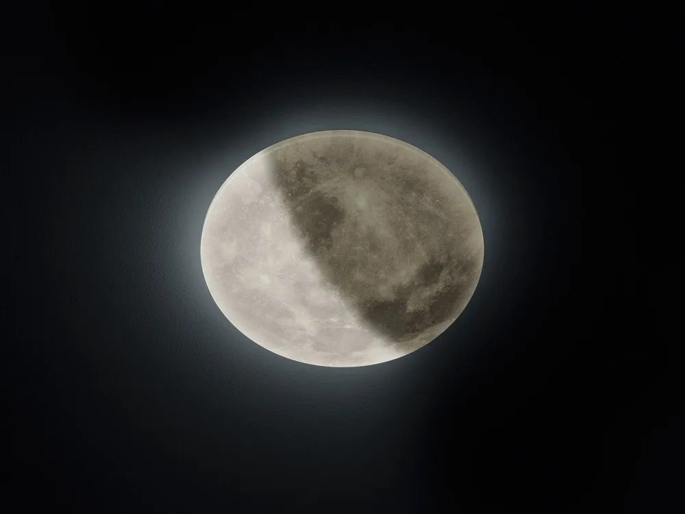 Světle šedé LED dětské stropní svítidlo se stínidlem z akrylového skla ø 40 cm Lunar – Trio