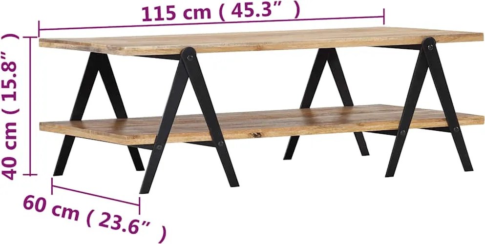 Konferenční stolek 115 x 60 x 40 cm masivní mangovník 248094