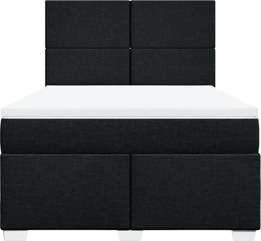 Box spring postel s matrací černá 160x200 cm textil 3290534