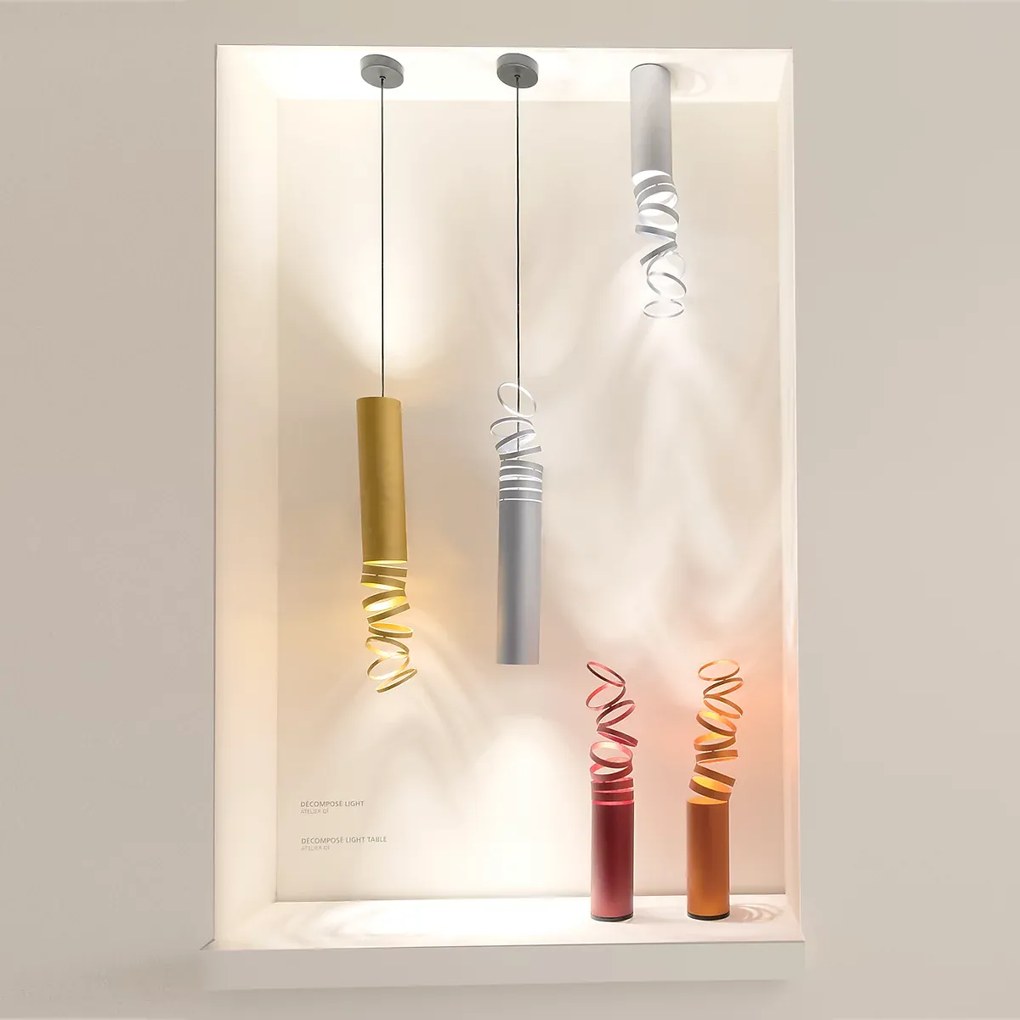 Artemide DOI4600A80 Decomposé Light, šedé závěsné svítidlo, 1x8W E27, výška 60cm