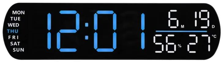 JVD Digitální moderní budík do el. sítě JVD SB5512.1 s modrými LED číslicemi