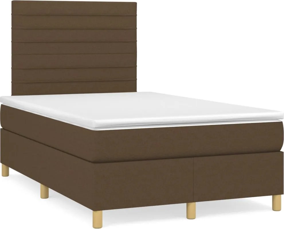 Box spring postel s matrací tmavě hnědá 120x200 cm textil 3142404
