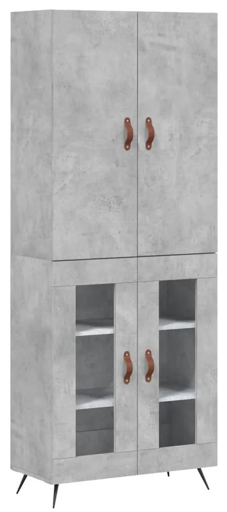 Skříň highboard betonově šedá 69,5x34x180 cm kompozitní dřevo,  3195711
