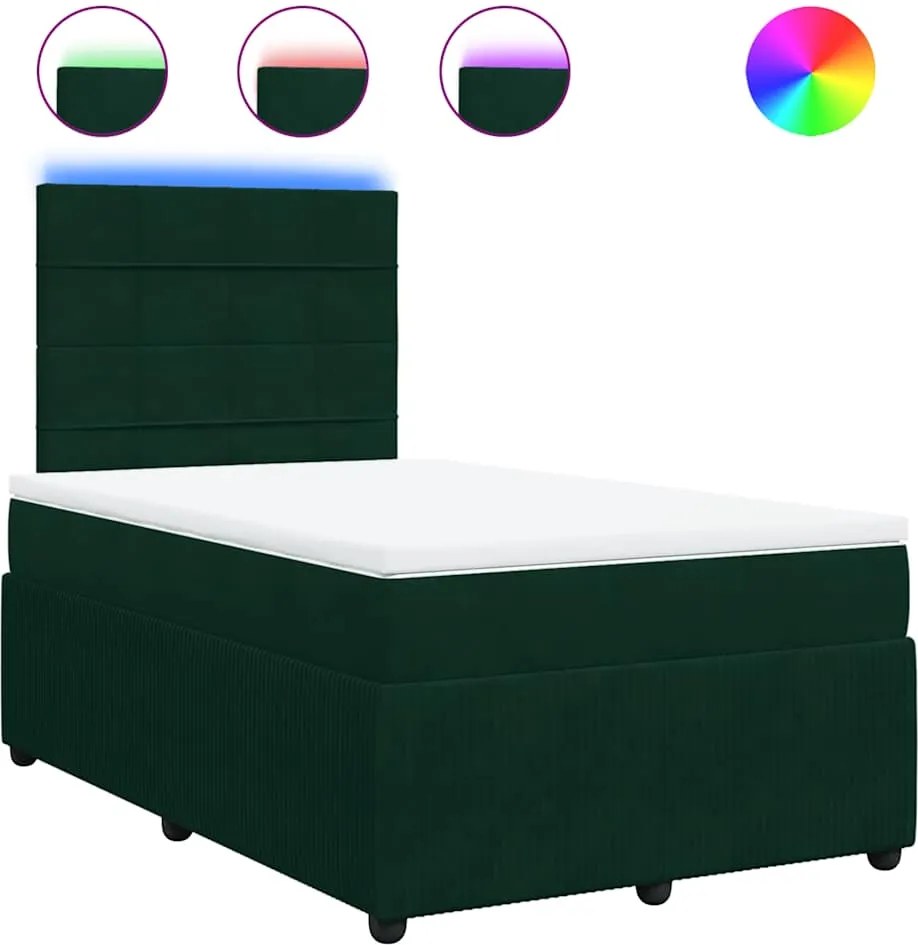 Box spring postel s matrací tmavě zelená 120 x 200 cm samet 3294613