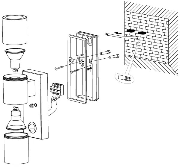 Eglo 32899-LED Venkovní nástěnné svítidlo se senzorem RIGA 5 2xGU10/3W/230V IP44