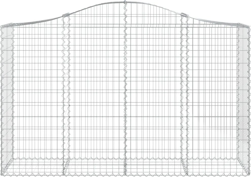 vidaXL Klenuté gabionové koše 6 ks 200x50x120/140cm pozinkované železo [3145665]