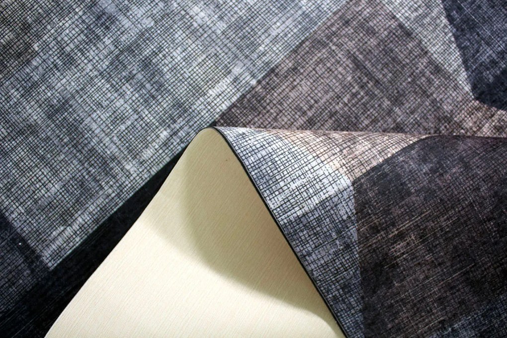 BE Koberec Porte 2032 GREY - šedohnědý černý obdélníkový Rozměr: 50x80 cm