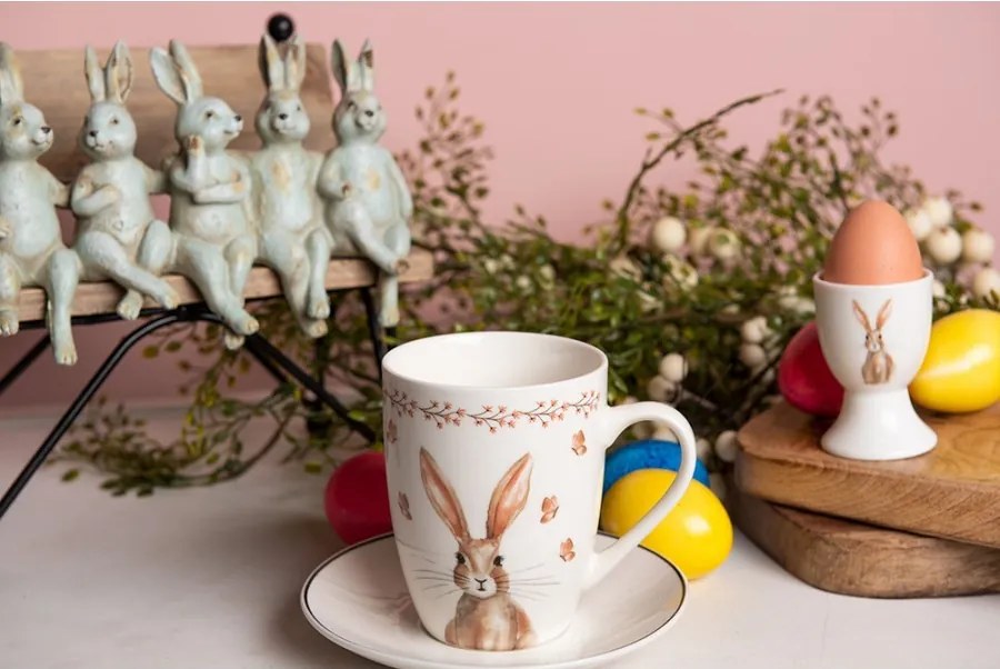 Porcelánový hrnek Rustic Easter Bunny - 12*8*10 cm / 350 ml