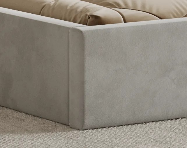Postel PADWA 140x200 světlešedá s úložným prostorem