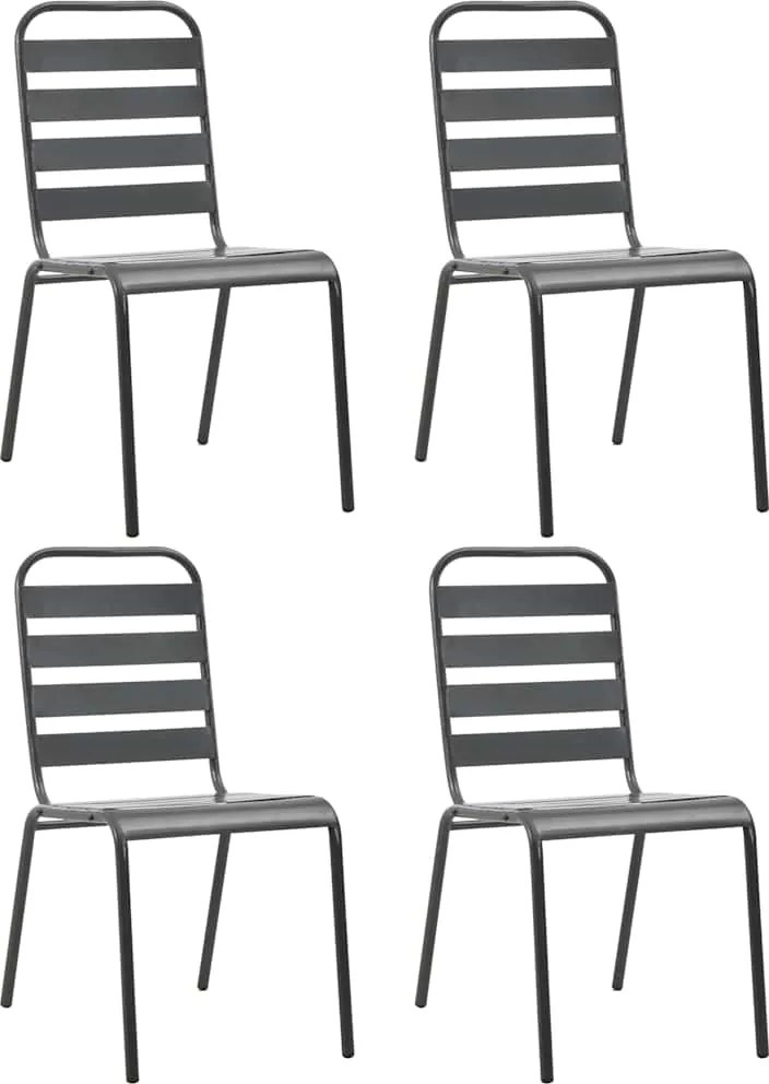 5dílný zahradní jídelní set ocel tmavě šedý 3074475