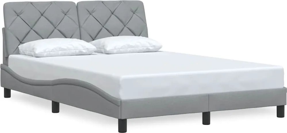 Rám postele bez matrace světle šedý 140 x 190 cm textil 3310594