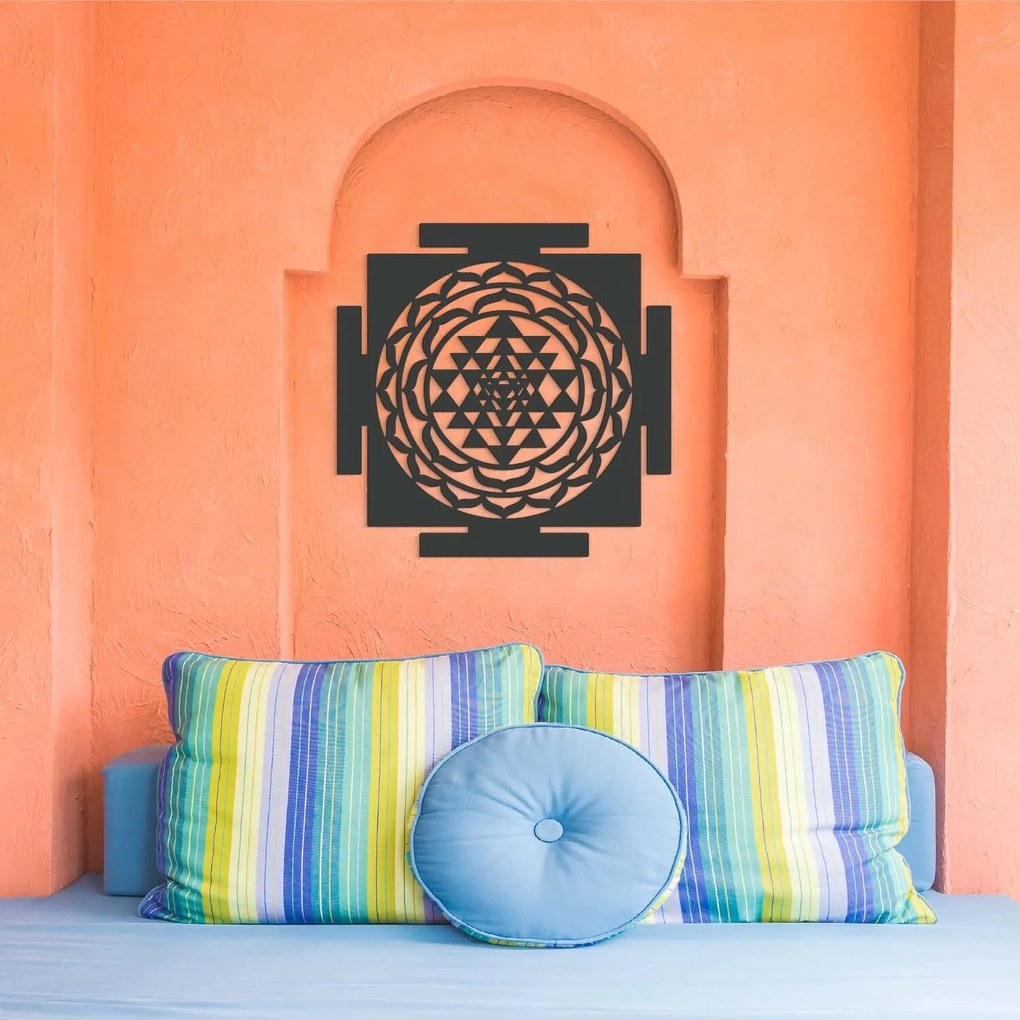DUBLEZ | Dřevěná mandala na zeď - Symbol Sri Yantra | Obraz