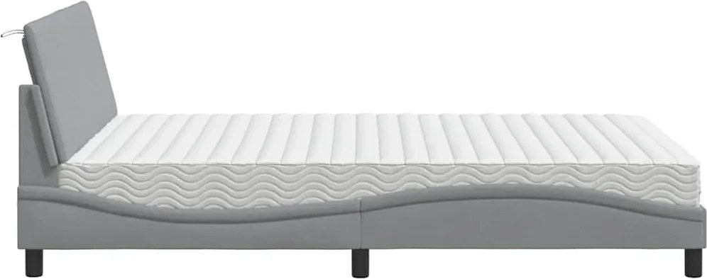 Postel s matrací Hanko světle šedá 120 x 200 cm textil 3310517