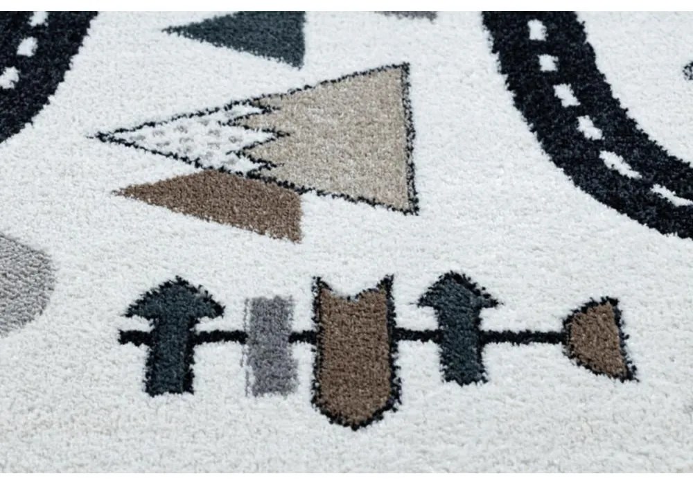 Dětský kusový koberec Cesta z města krémově bílý 80x150cm