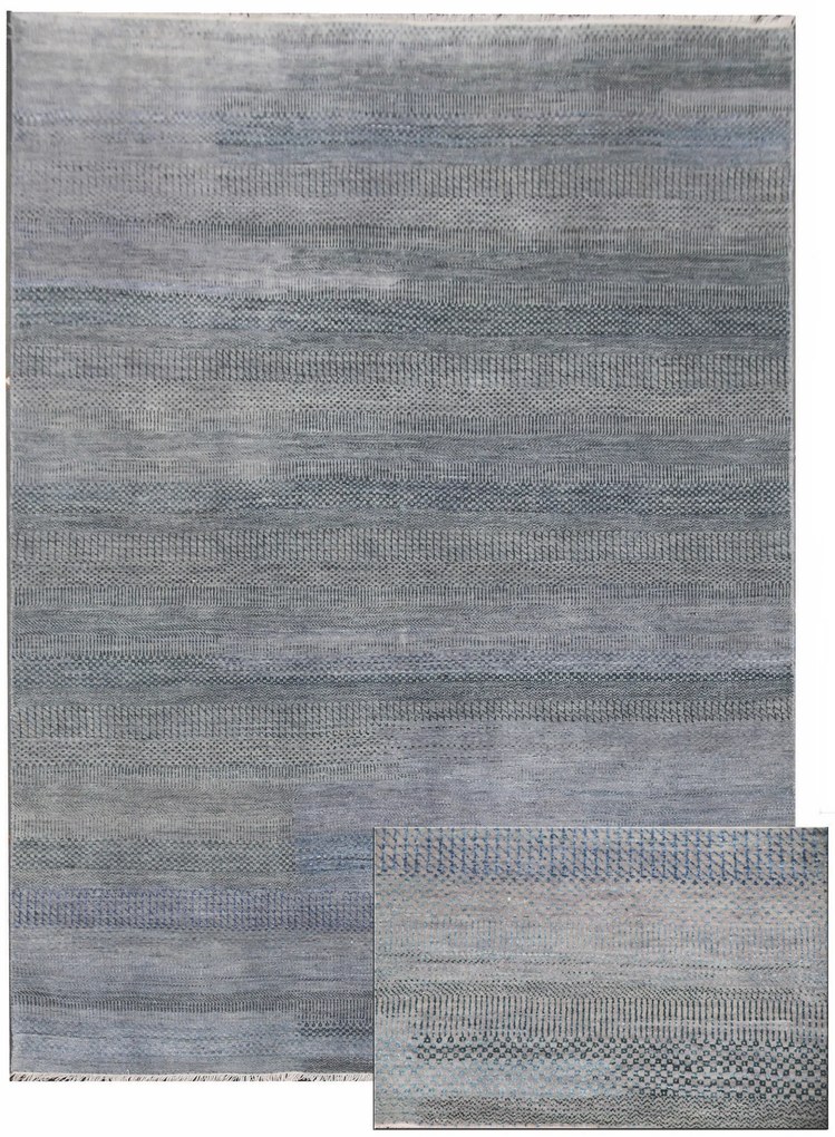 Diamond Carpets India, Ručně vázaný kusový koberec Diamond DC-MCN Silver/light blue, 305x425, šedá, chodba / předsíň