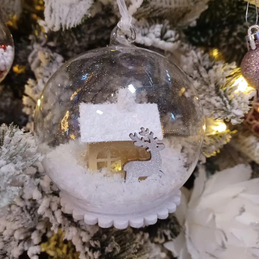 LED svítící koule 10 cm, teple bílá, na baterie LR41, interiér