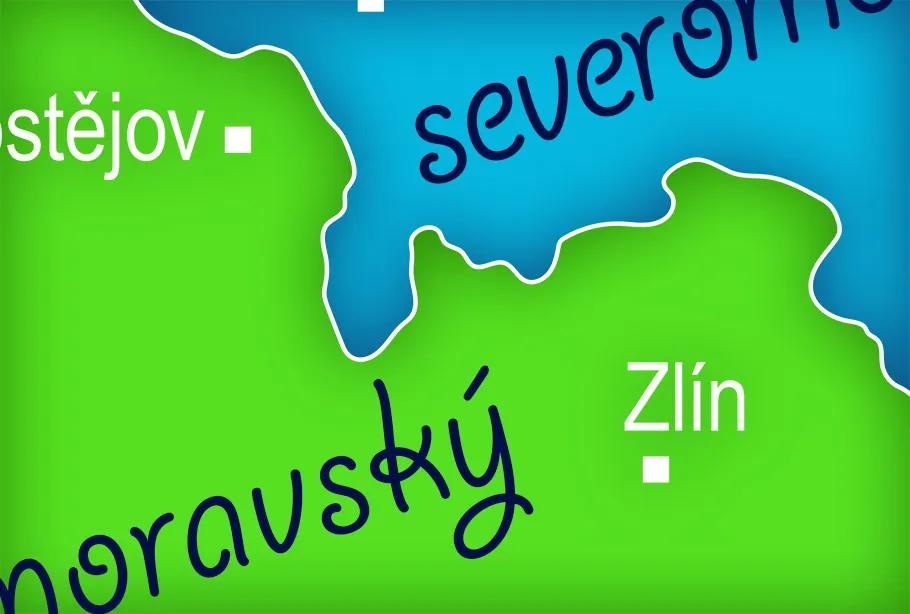 Obraz mapa Česká republika Velikost (šířka x výška): 150x75 cm