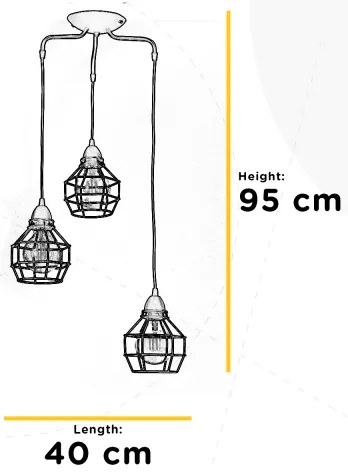 ONLI - Lustr na lanku SPIDER 3xE27/15W/230V černá/hnědá