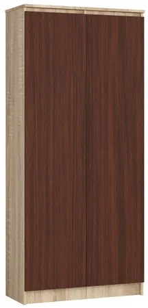 Regál R 80 cm CLP 2 dvířka 8 poliček dub sonoma/wenge